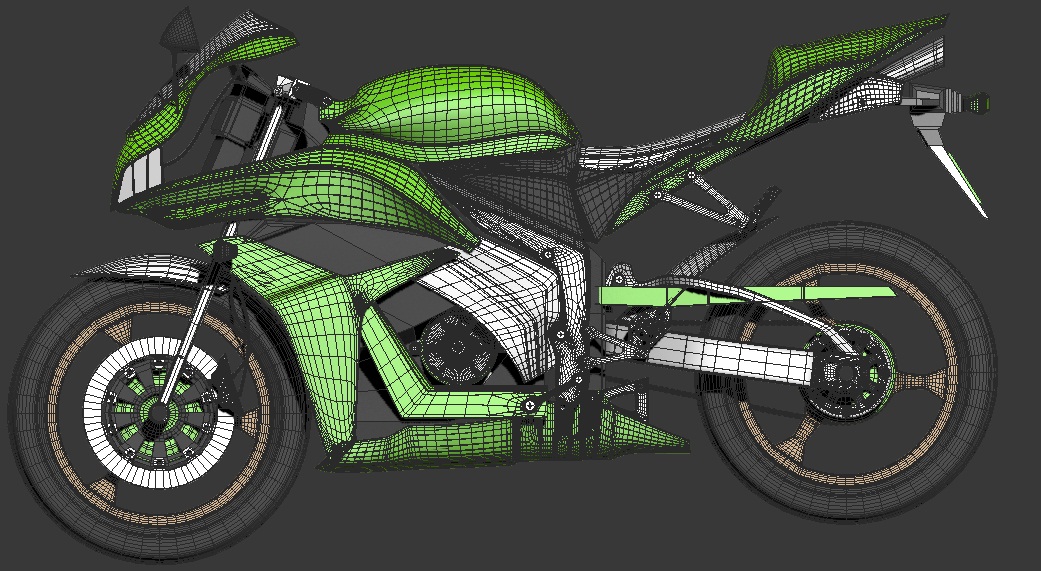 Motorcycle kawasaki ninja 3D model | CGTrader