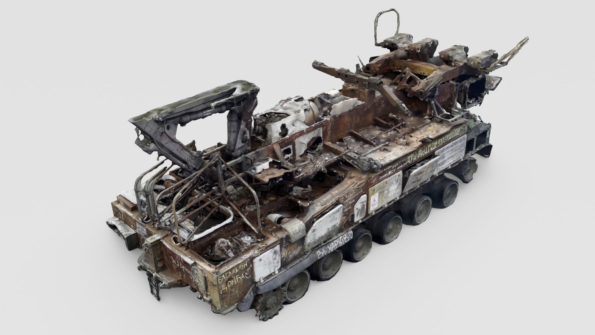 russian 9A39 Gadfly Grizzly TEL transloader destroyed in Ukraine 3D ...