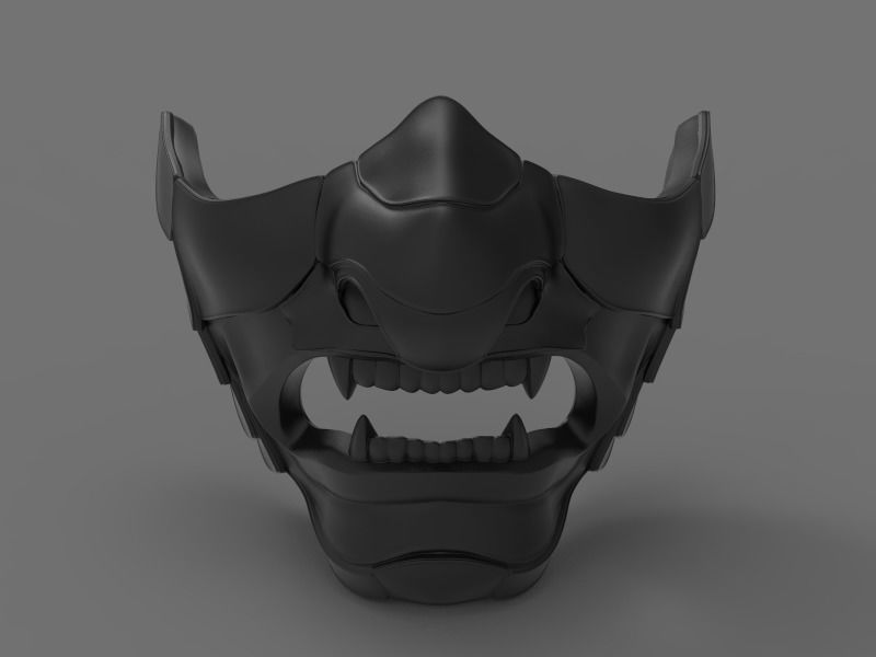 Samurai oni demon mask v2 3D print model 3D model 3D printable | CGTrader