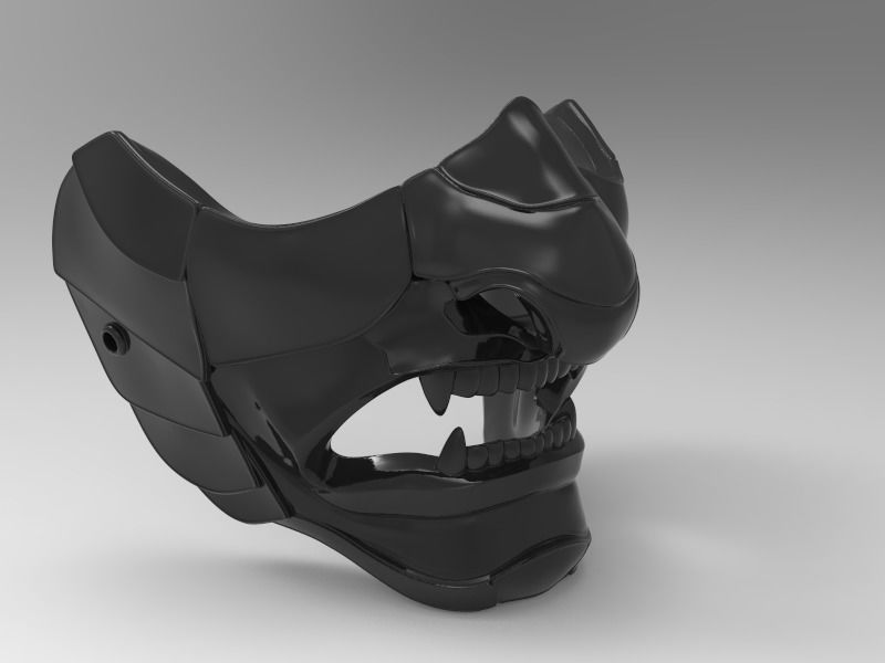 Samurai oni demon mask v2 3D print model 3D model 3D printable | CGTrader
