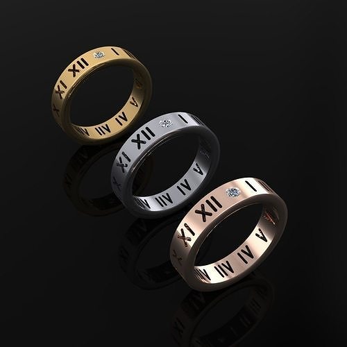 Roman Number Ring 3D model 3D printable | CGTrader