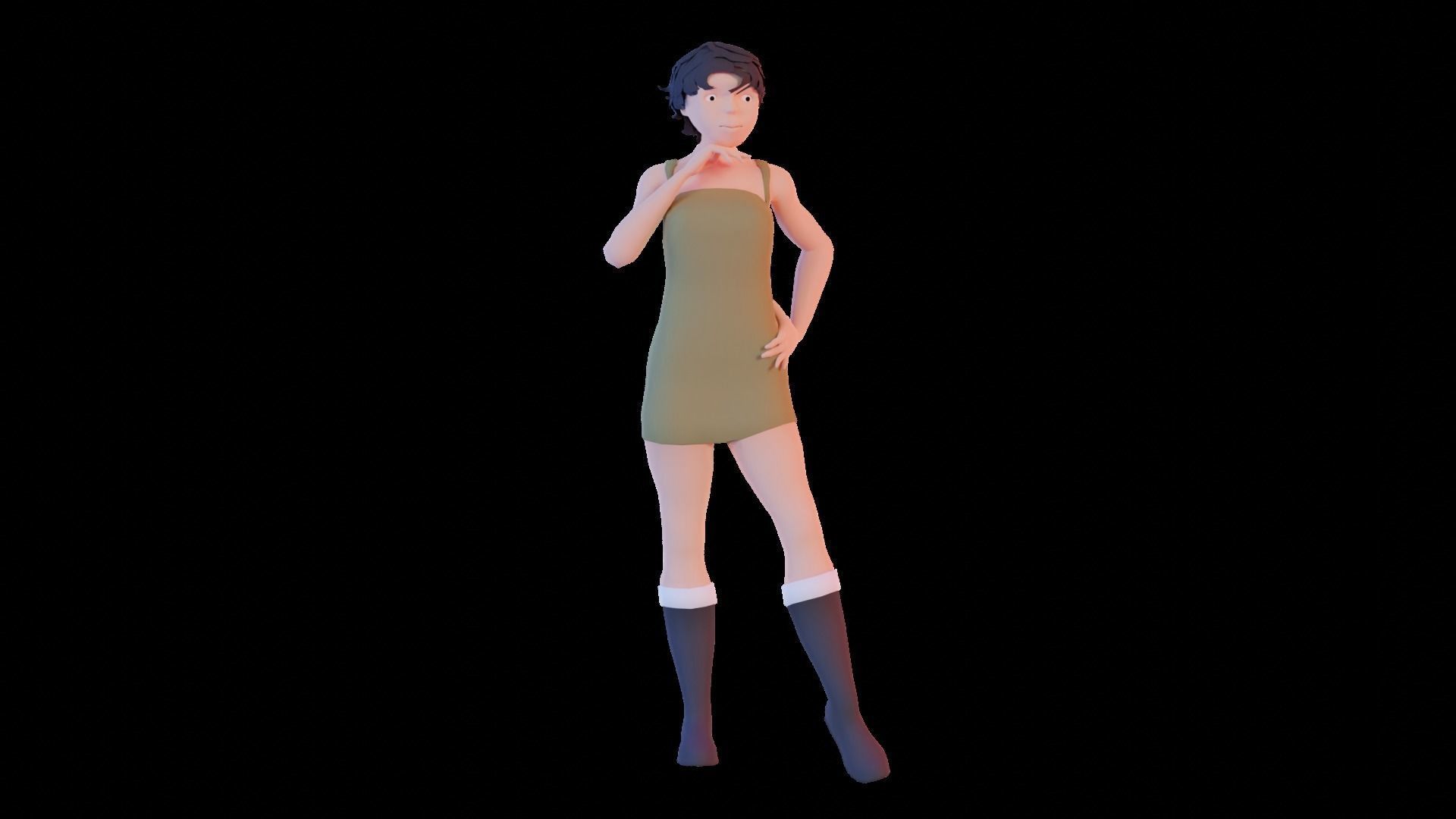3D model Low-poly Women Character Game Ready Rigged VR / AR / low-poly ...