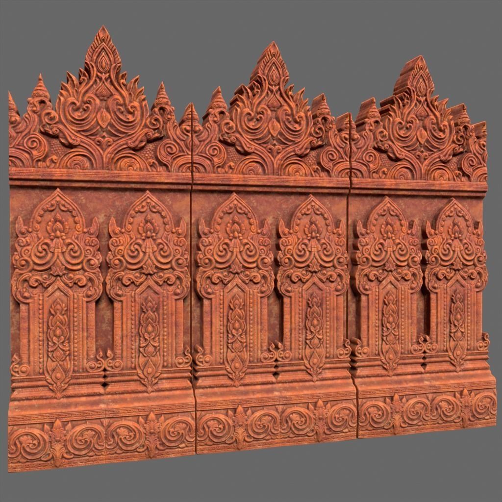 Asia Temple Walls Modular - 231002 3D model | CGTrader