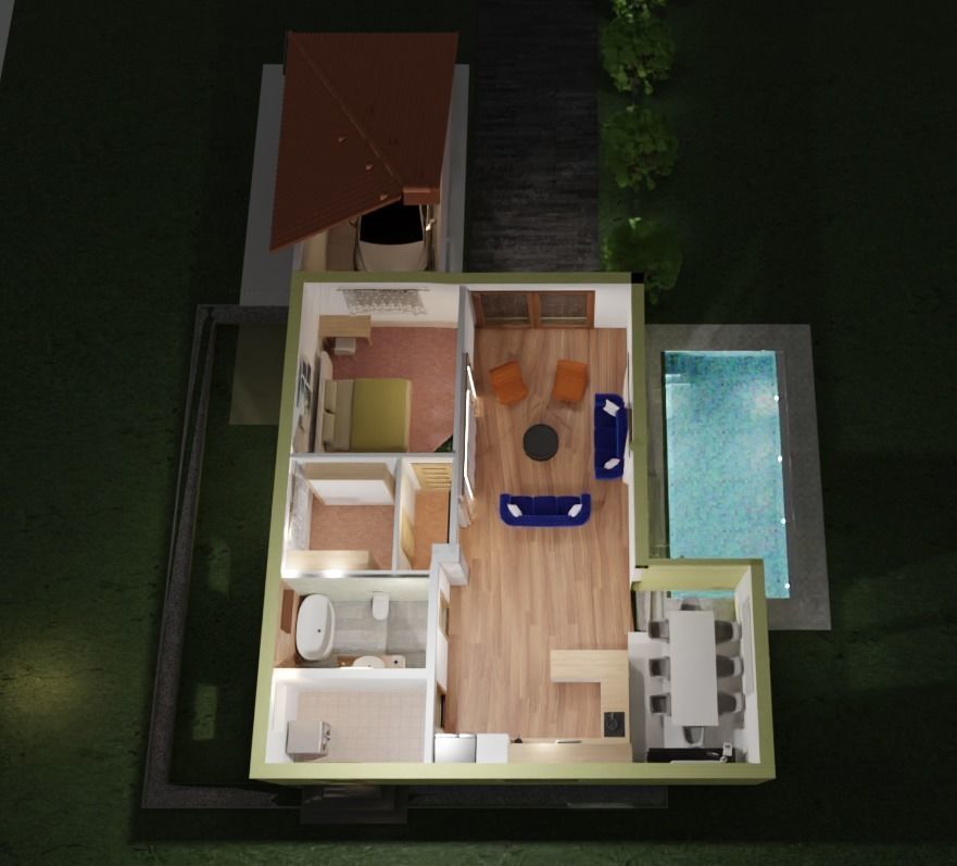 3D MODEL PLAN LAYOUT TOP VIEW HOUSE PLAN INTERIOR 3D model | CGTrader