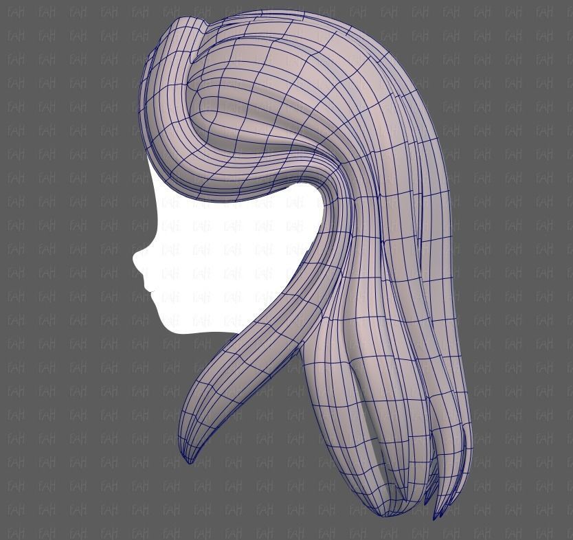 3D model Base Hair for girl V58 VR / AR / low-poly | CGTrader