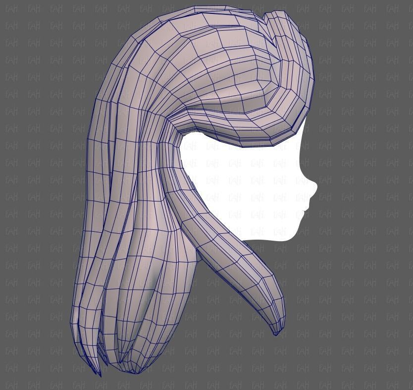 3D model Base Hair for girl V58 VR / AR / low-poly | CGTrader