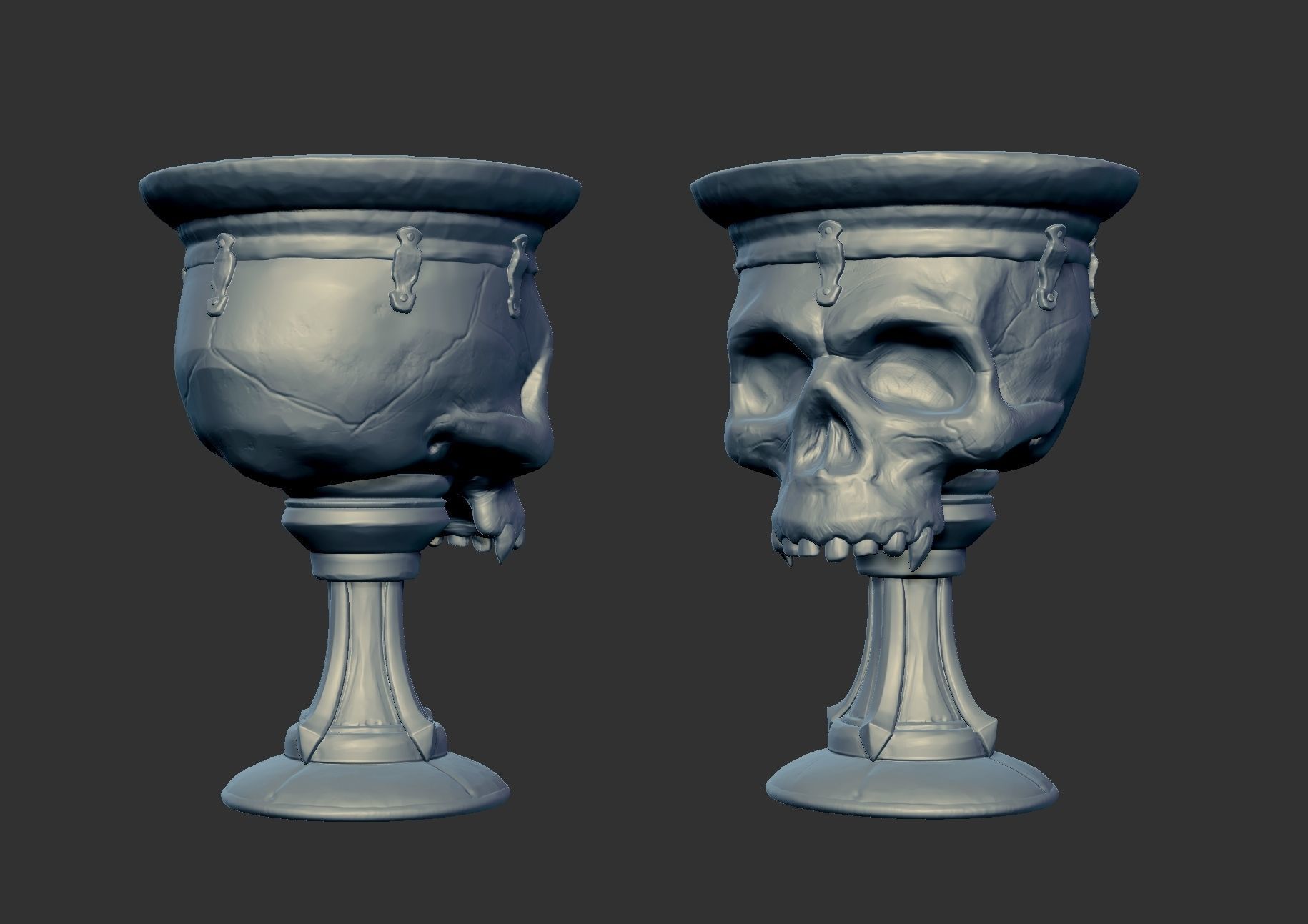 Skull Chalice STL 3D model 3D printable | CGTrader