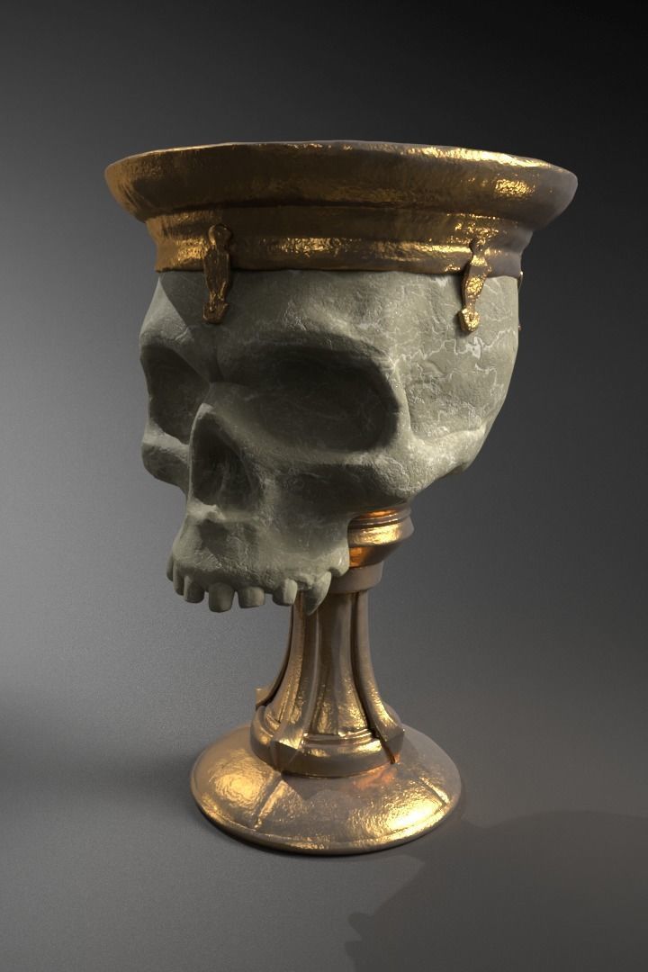 Skull Chalice STL 3D model 3D printable | CGTrader