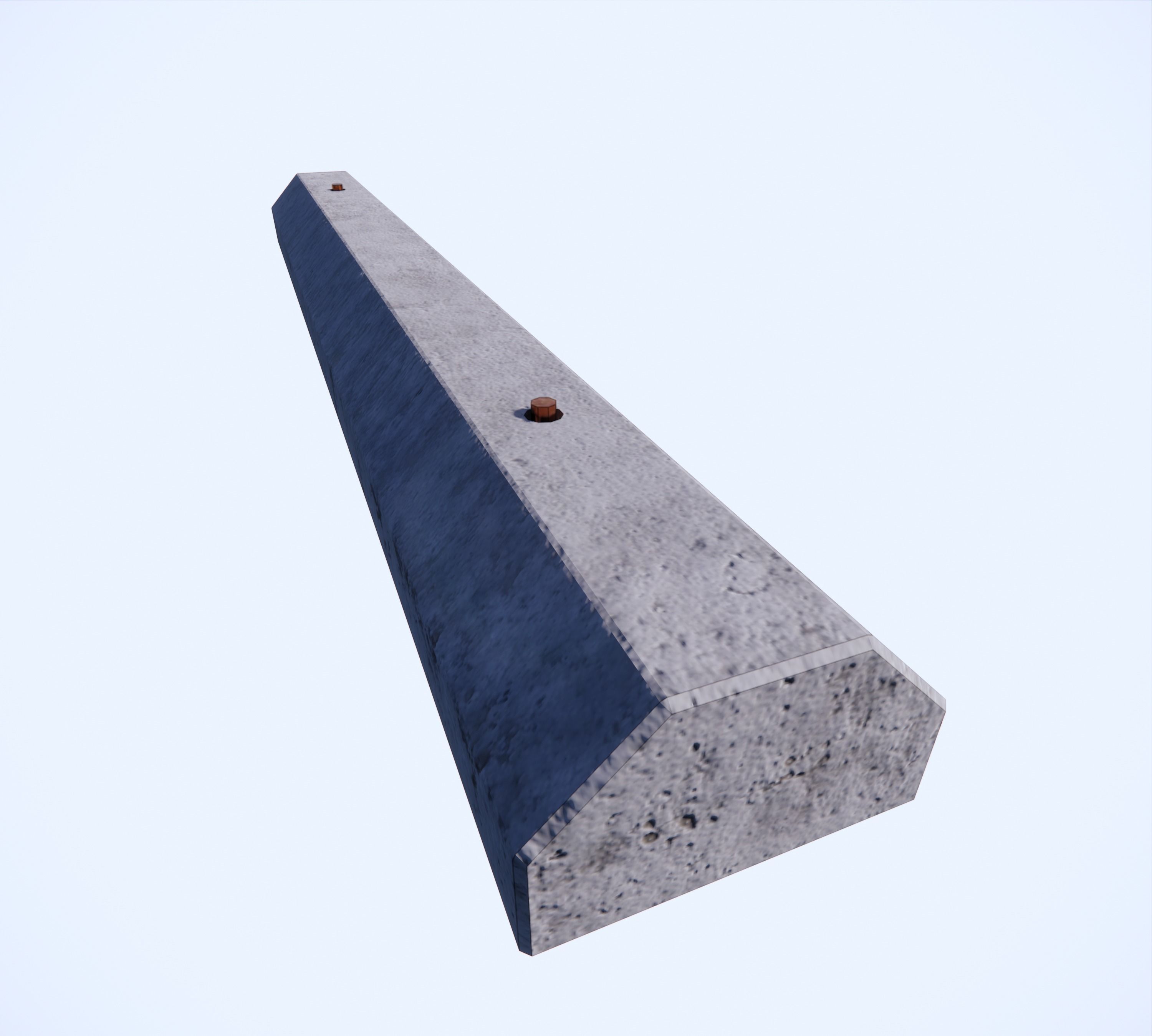 Concrete Parking Stop free VR / AR / low-poly 3D model | CGTrader