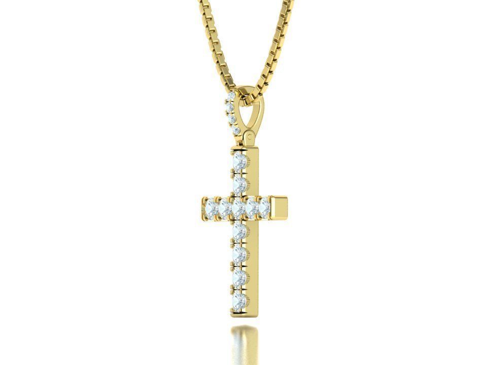 Diamond Pave Cross 41mm French Pave setting Swivel bail 3D model 3D ...
