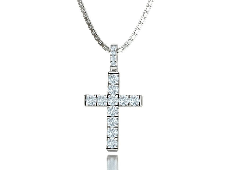 Diamond Pave Cross 41mm French Pave setting Swivel bail 3D model 3D ...