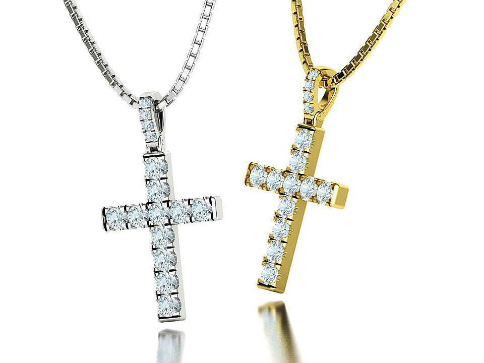 Diamond Pave Cross 41mm French Pave setting Swivel bail 3D model 3D ...