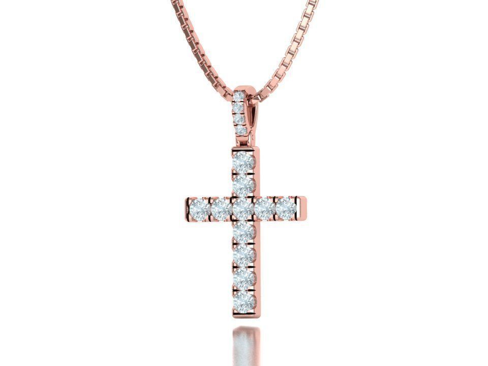 Diamond Pave Cross 41mm French Pave setting Swivel bail 3D model 3D ...