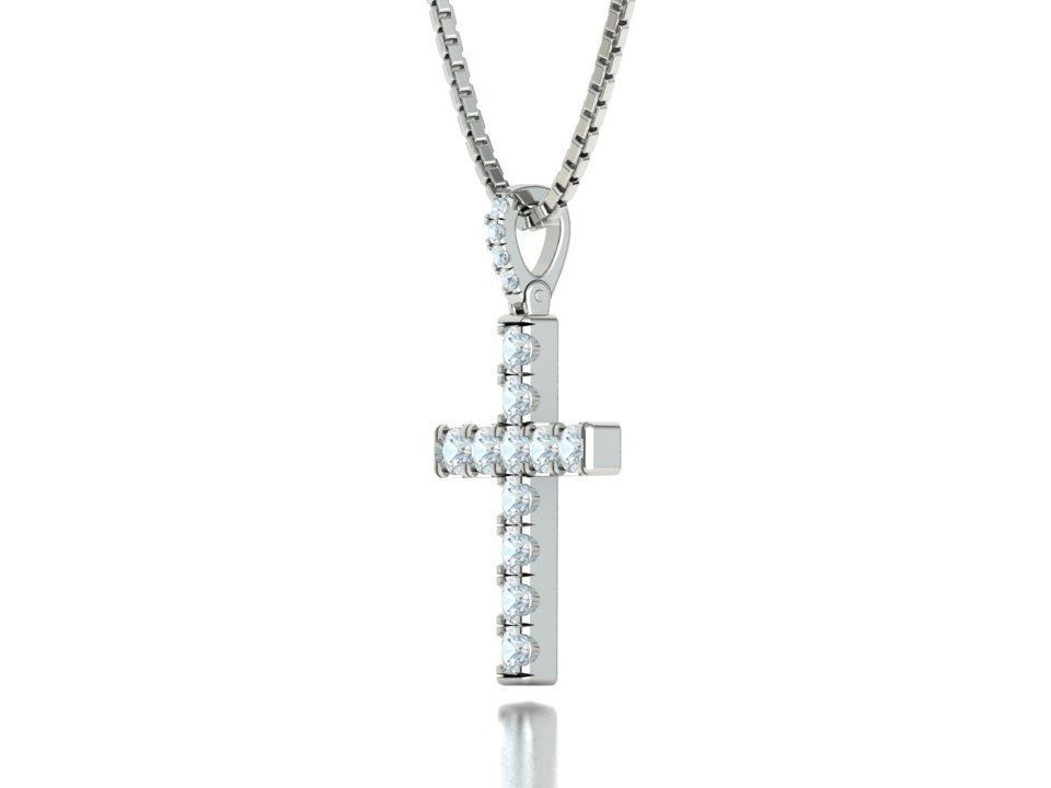 Diamond Pave Cross 41mm French Pave setting Swivel bail 3D model 3D ...