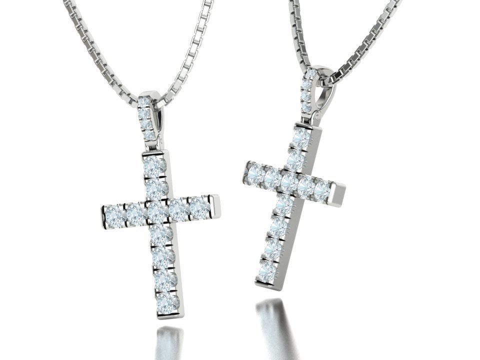 Diamond Pave Cross 41mm French Pave setting Swivel bail 3D model 3D ...