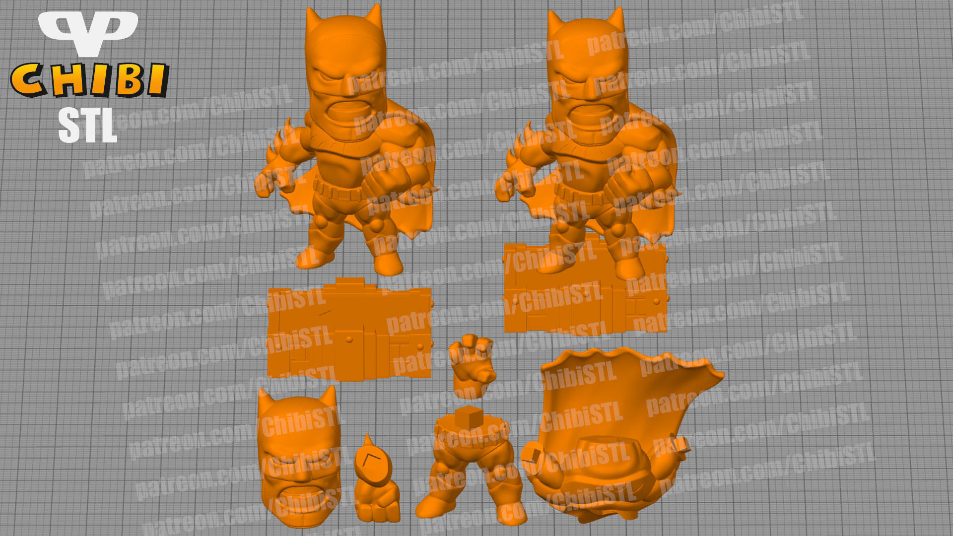 Batman Golden Age Chibi STL for 3D Printing ChibiSTL 3DXM 3D model 3D ...