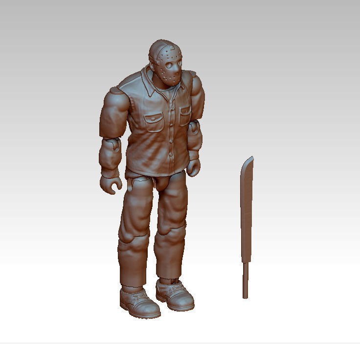 Jason Voorhees FridayThe13th 100mm action figure 3D model 3D printable ...