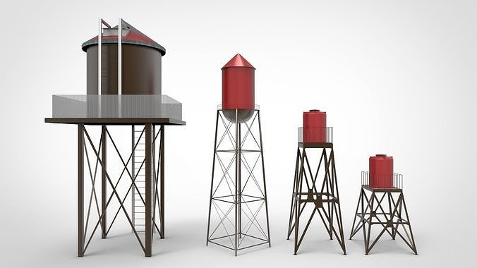Water tower 3D model | CGTrader
