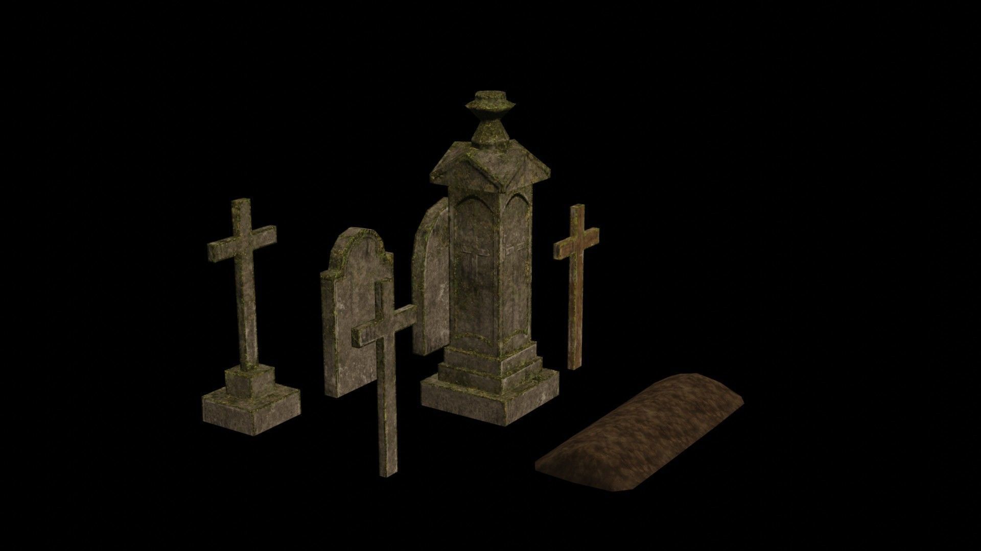 3D model PSX aesthetic graves VR / AR / low-poly | CGTrader