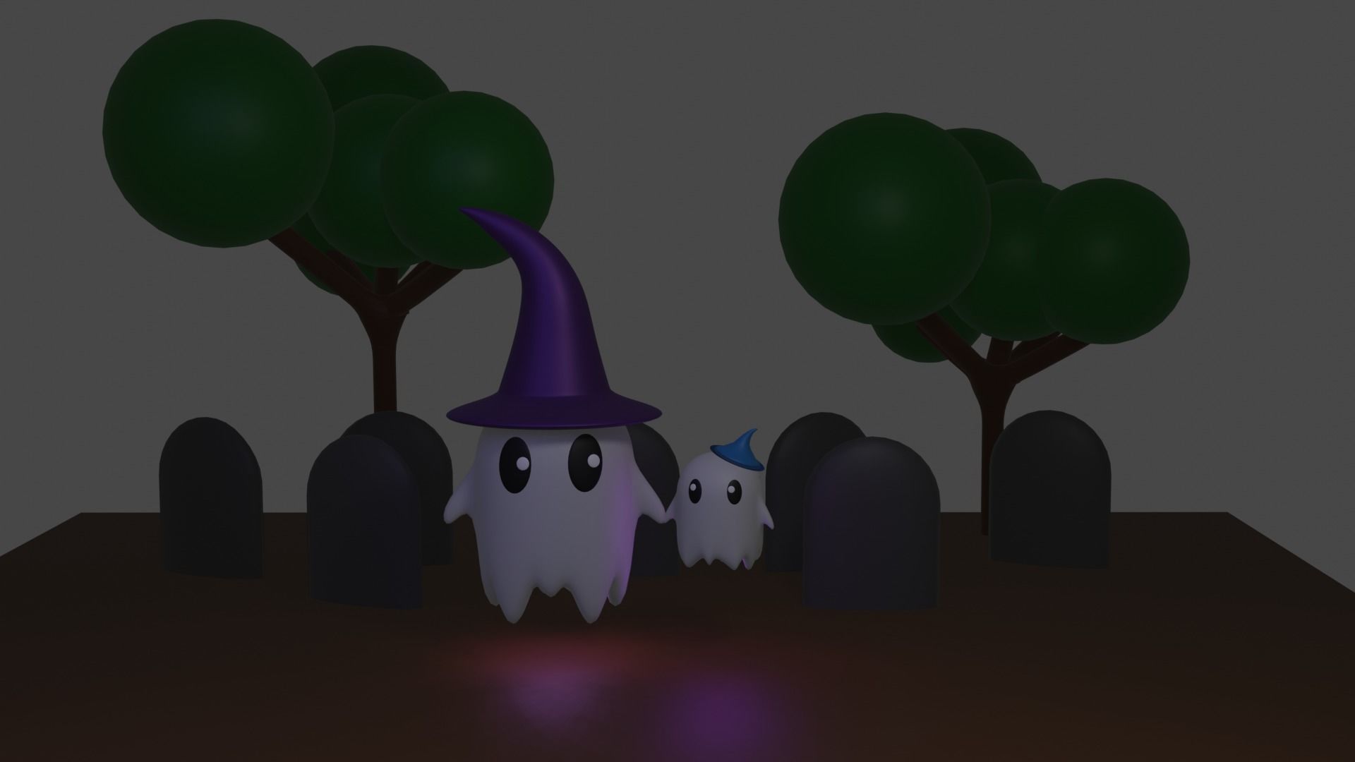 3D model Ghosts on cemetery VR / AR / low-poly | CGTrader