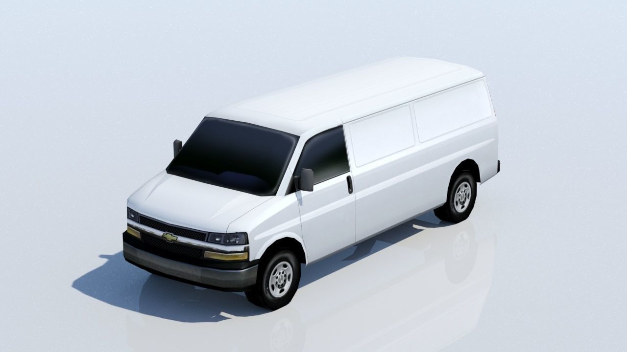 3D model Chevy Van Express Static Low Poly Parking lot VR / AR / low ...