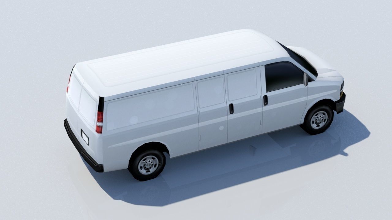 3D model Chevy Van Express Static Low Poly Parking lot VR / AR / low ...