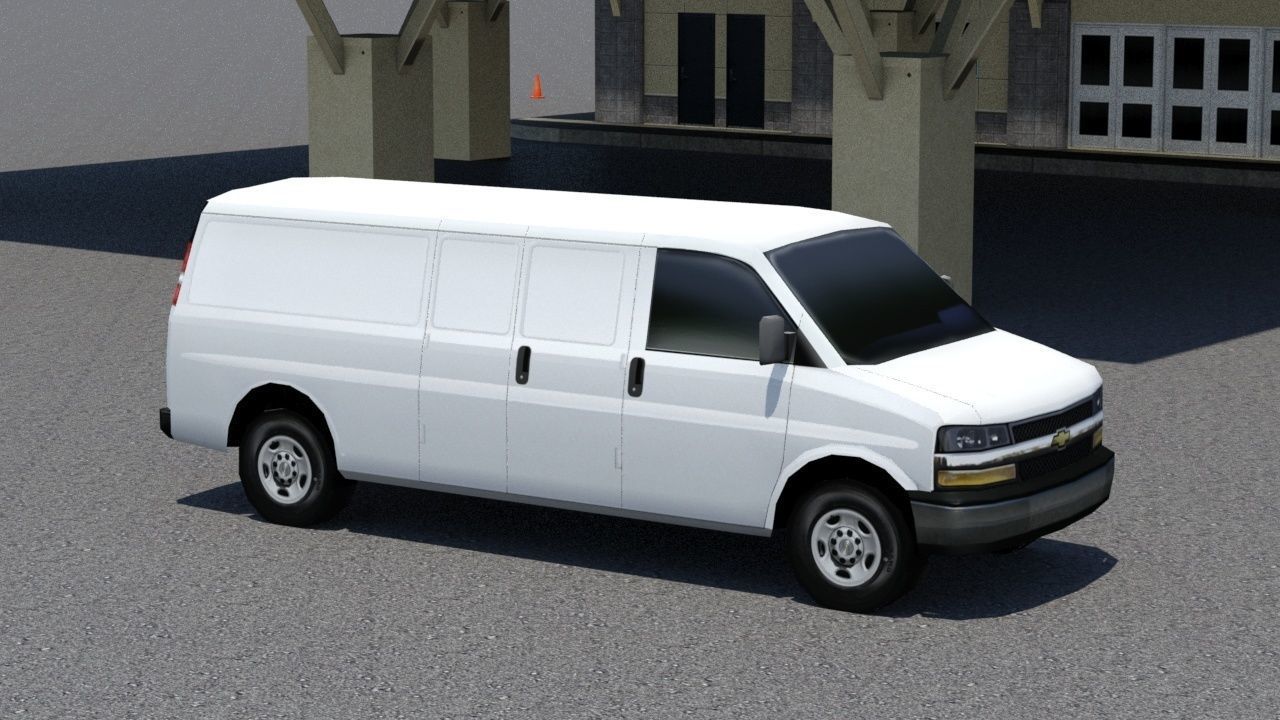 3D model Chevy Van Express Static Low Poly Parking lot VR / AR / low ...