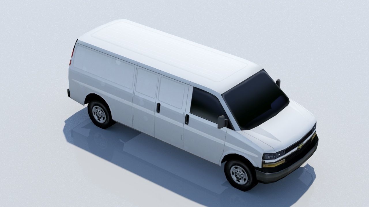 3D model Chevy Van Express Static Low Poly Parking lot VR / AR / low ...