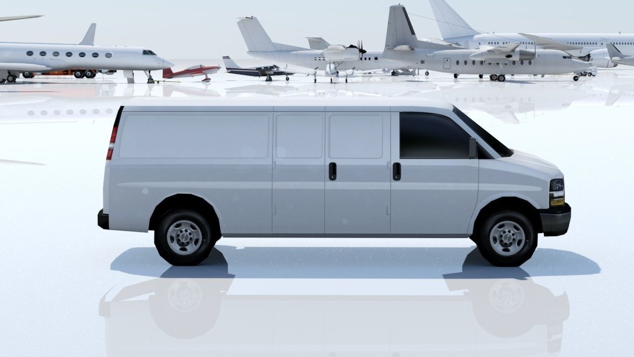 3D model Chevy Van Express Static Low Poly Parking lot VR / AR / low ...