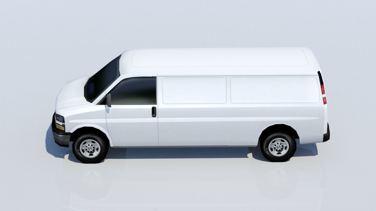3D model Chevy Van Express Static Low Poly Parking lot VR / AR / low ...