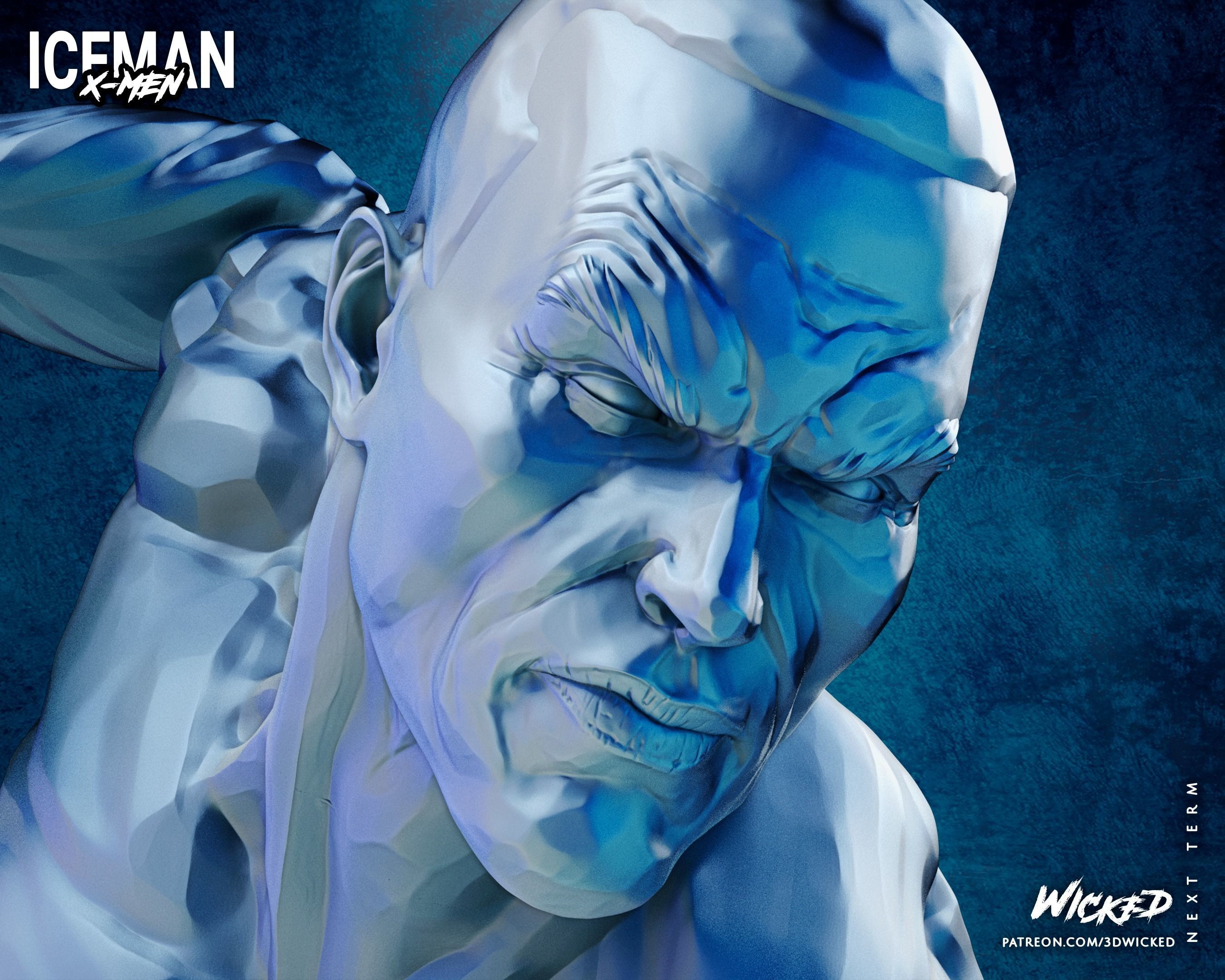 Wicked Marvel Iceman Sculpture Tested and for 3d printing 3D model 3D ...