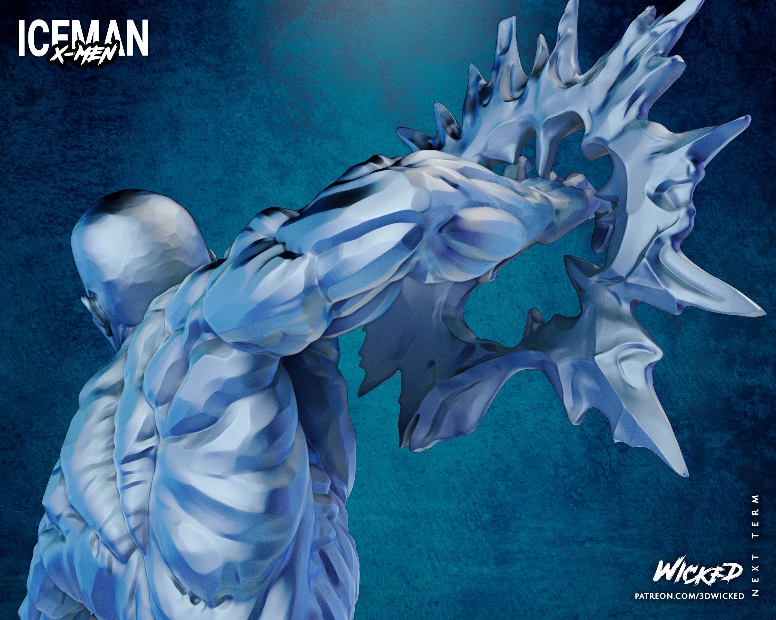 Wicked Marvel Iceman Sculpture Tested and for 3d printing 3D model 3D ...