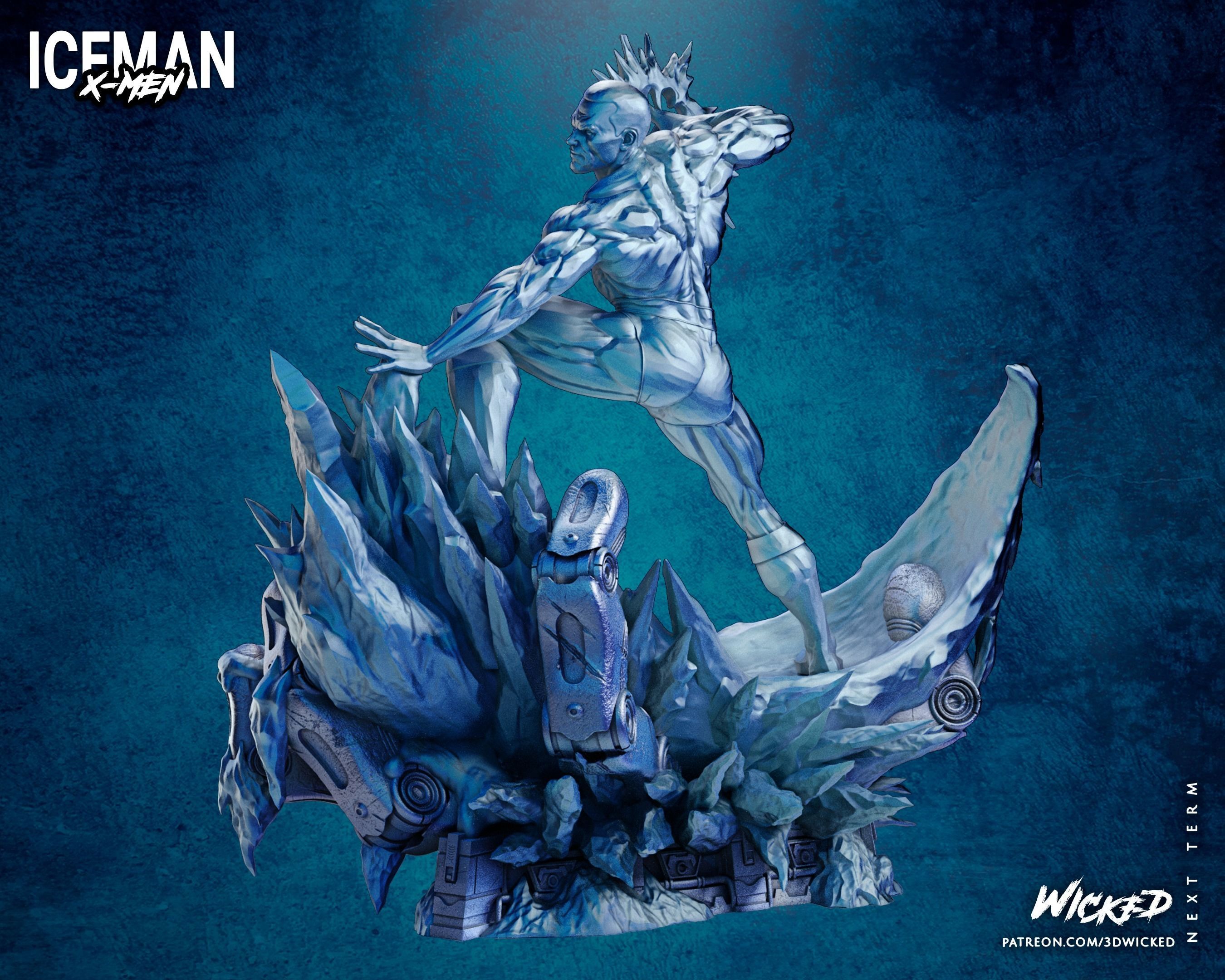 Wicked Marvel Iceman Sculpture Tested and for 3d printing 3D model 3D ...