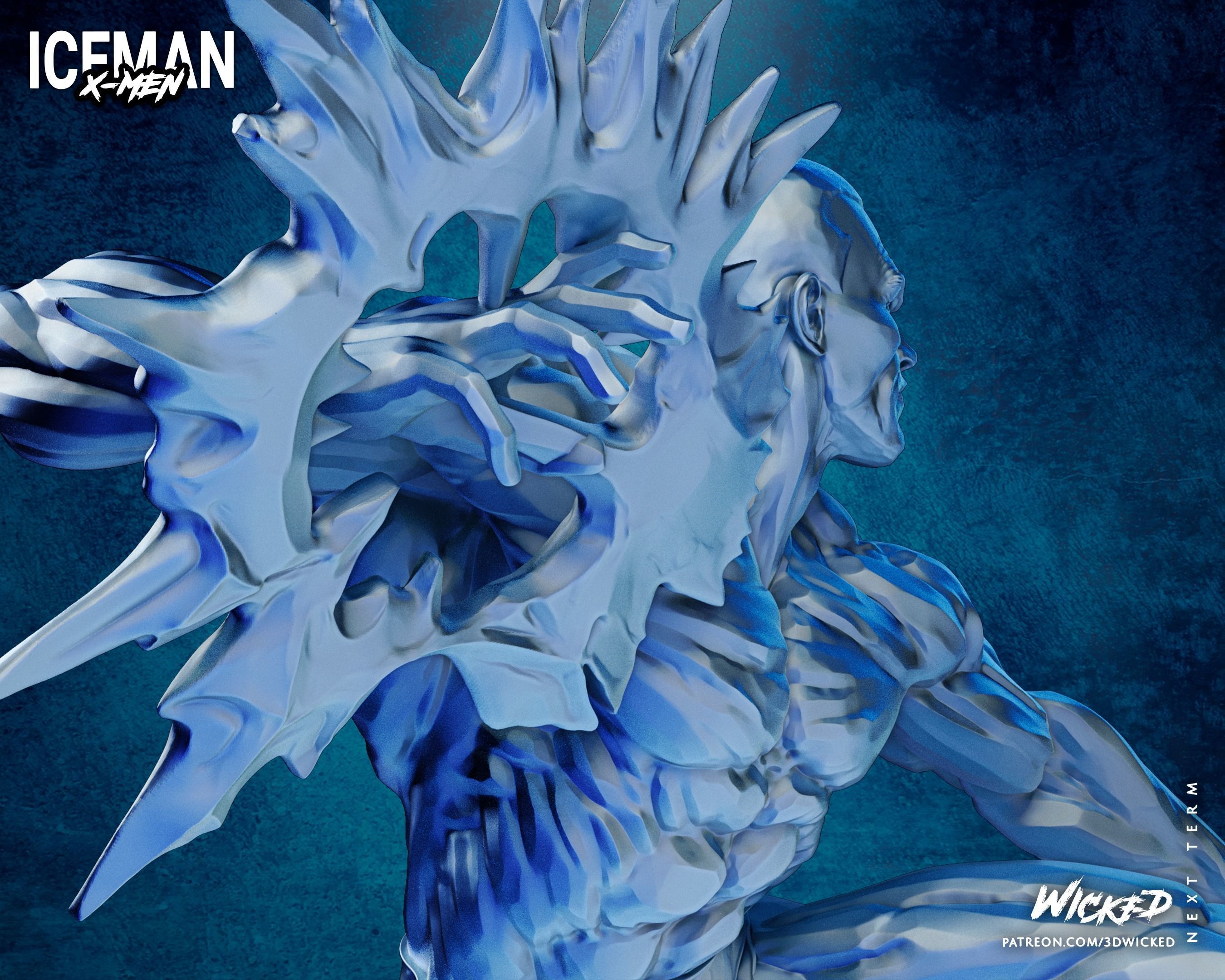Wicked Marvel Iceman Sculpture Tested and for 3d printing 3D model 3D ...