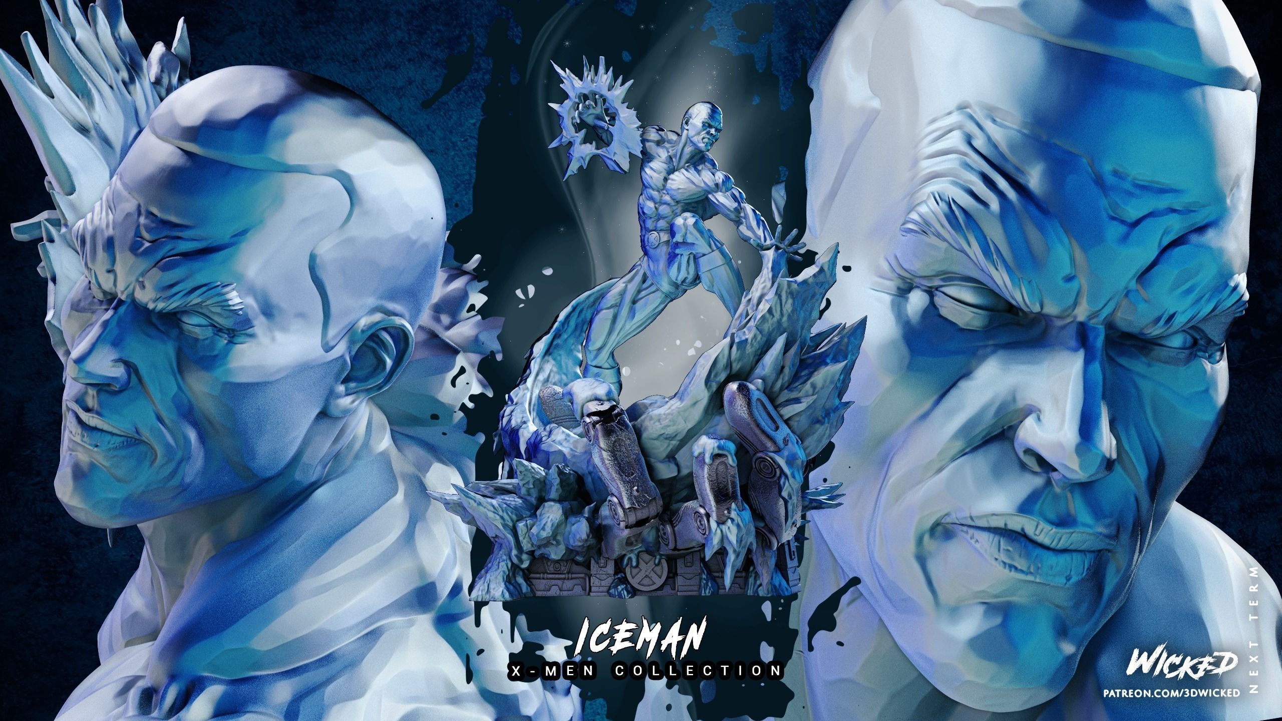 Wicked Marvel Iceman Sculpture Tested and for 3d printing 3D model 3D ...