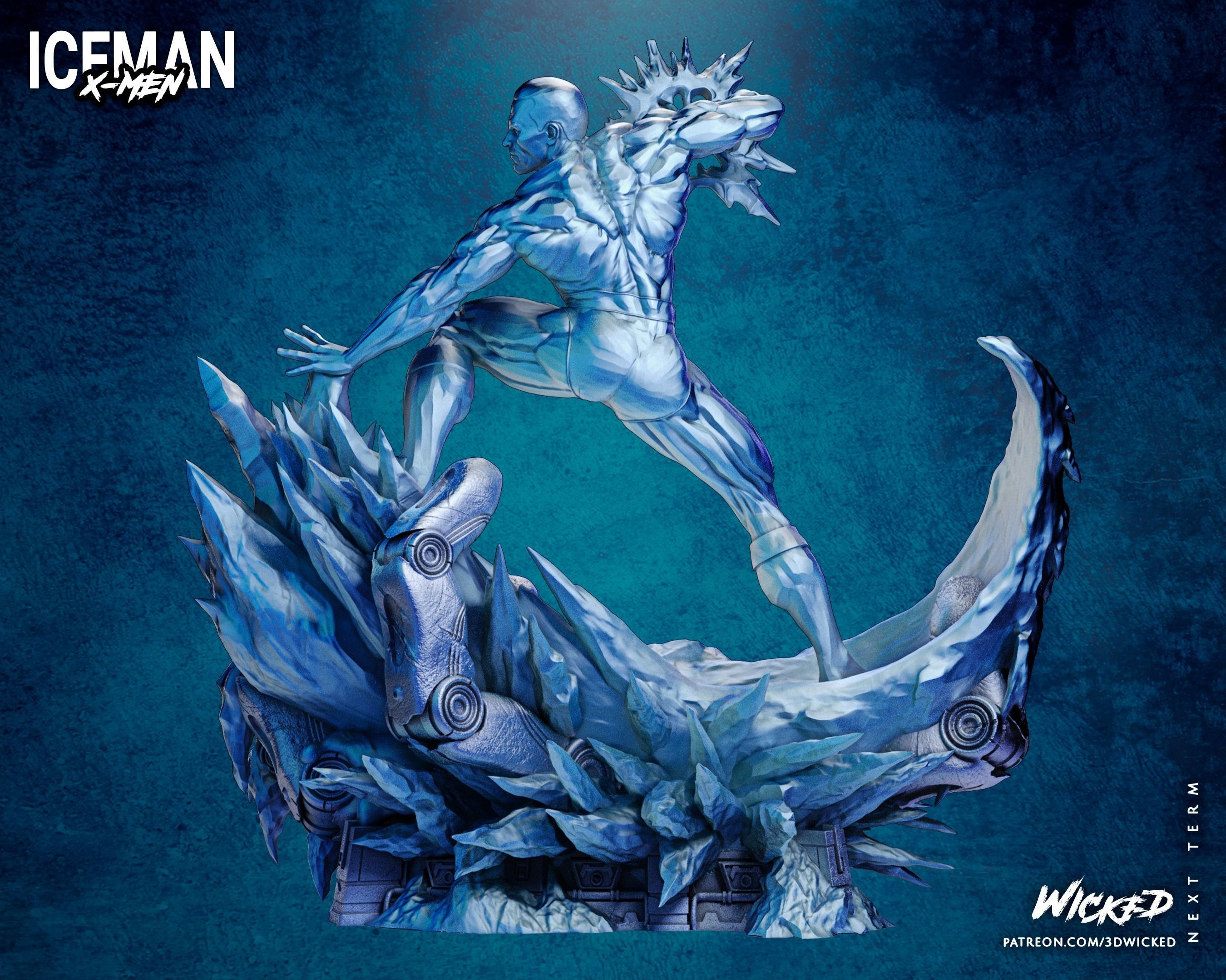 Wicked Marvel Iceman Sculpture Tested and for 3d printing 3D model 3D ...