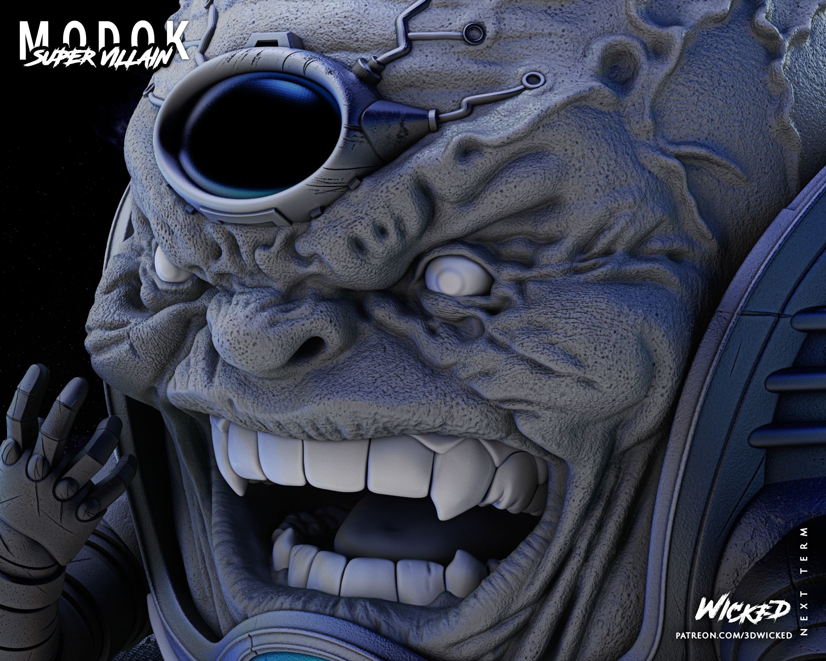 Wicked MODOK Sculpture Tested for 3d printing 3D model 3D printable ...