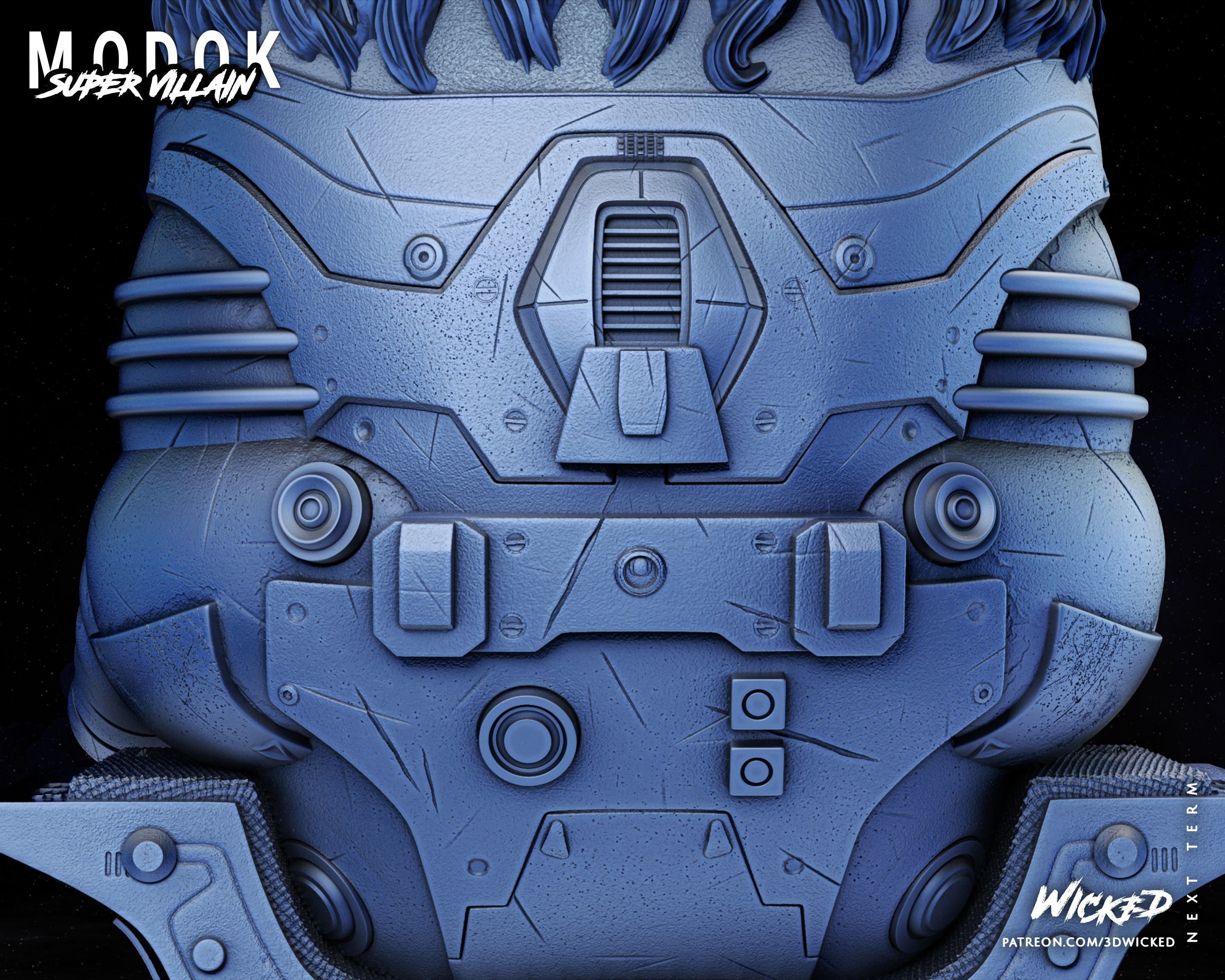 Wicked MODOK Sculpture Tested for 3d printing 3D model 3D printable ...