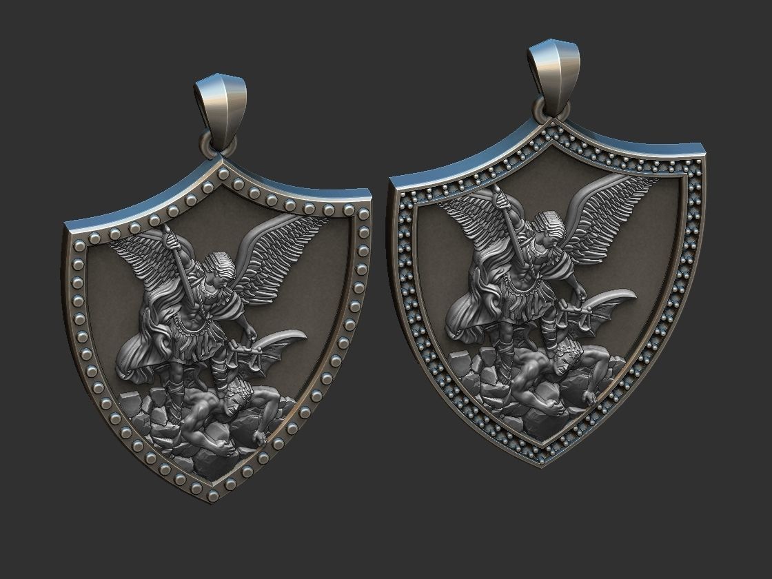 St Michael Archangel Sao Miguel Shield 3D model 3D printable | CGTrader