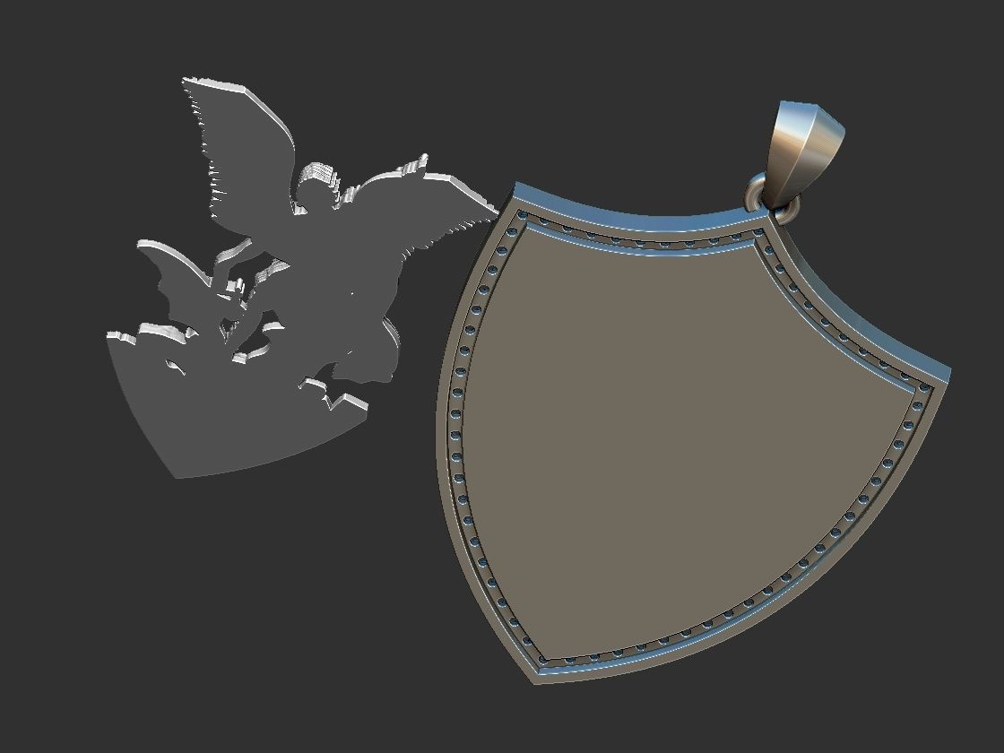 St Michael Archangel Sao Miguel Shield 3D model 3D printable | CGTrader