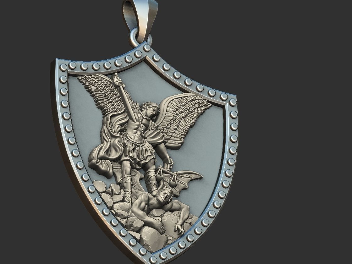 St Michael Archangel Sao Miguel Shield 3D model 3D printable | CGTrader