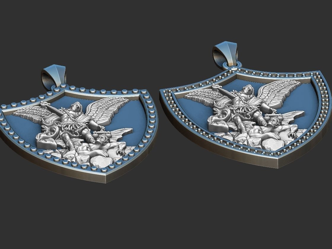 St Michael Archangel Sao Miguel Shield 3D model 3D printable | CGTrader