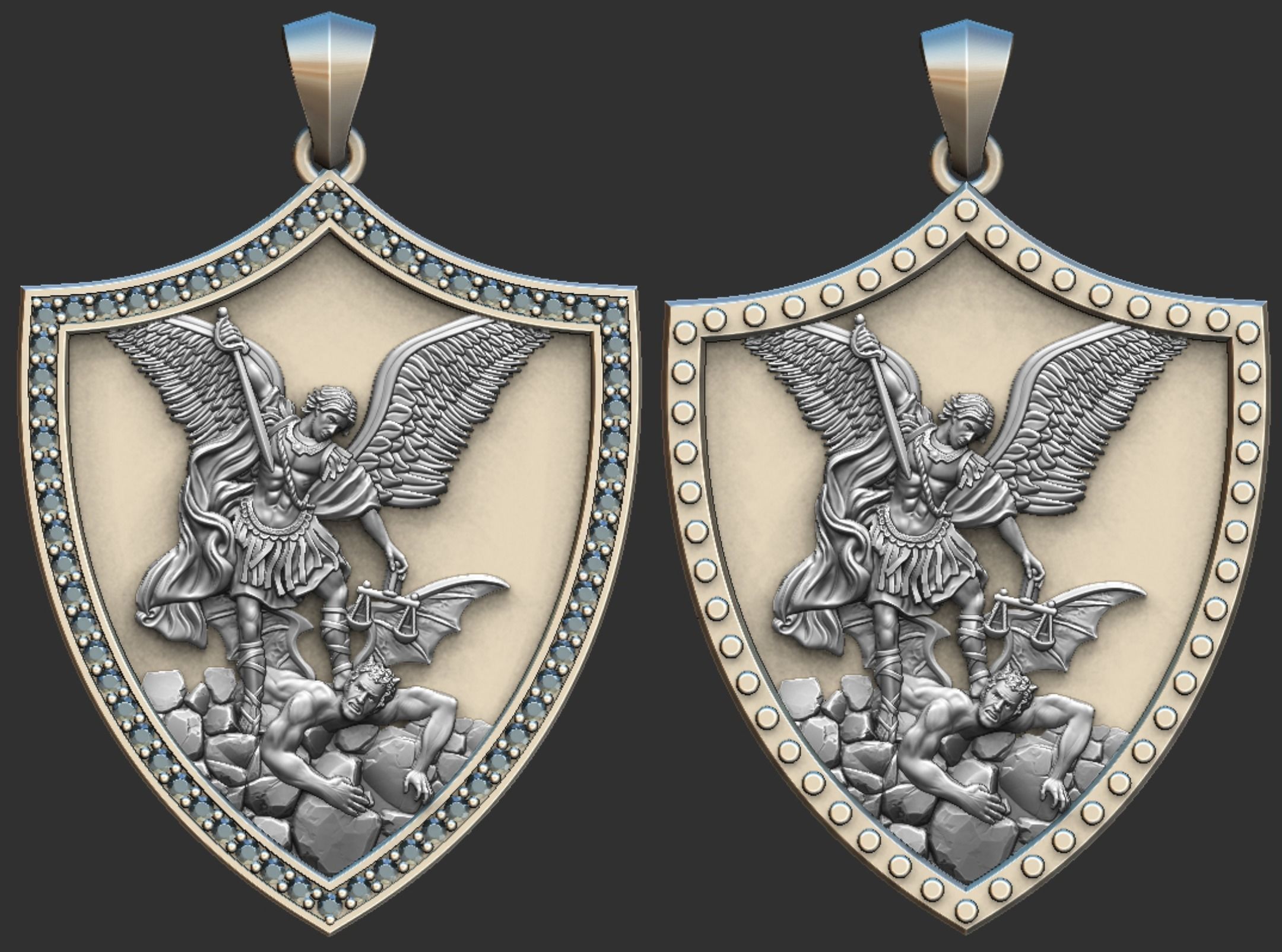 St Michael Archangel Sao Miguel Shield 3D model 3D printable | CGTrader