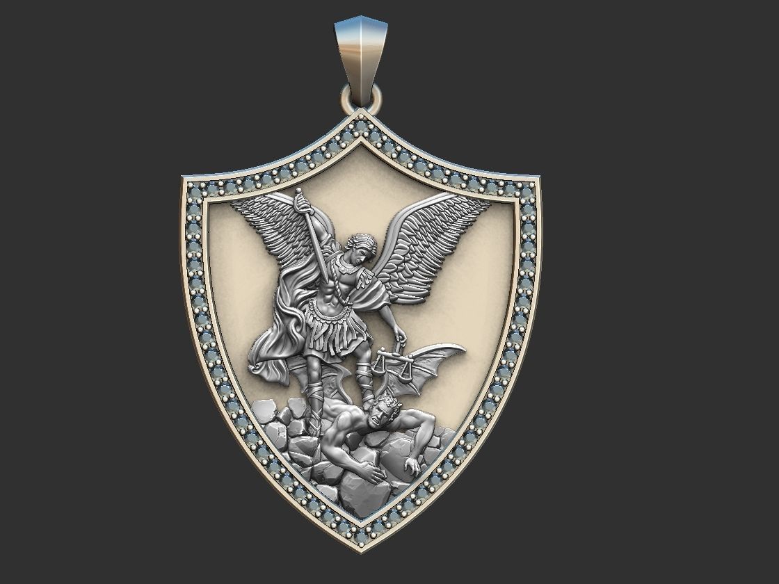 St Michael Archangel Sao Miguel Shield 3D model 3D printable | CGTrader