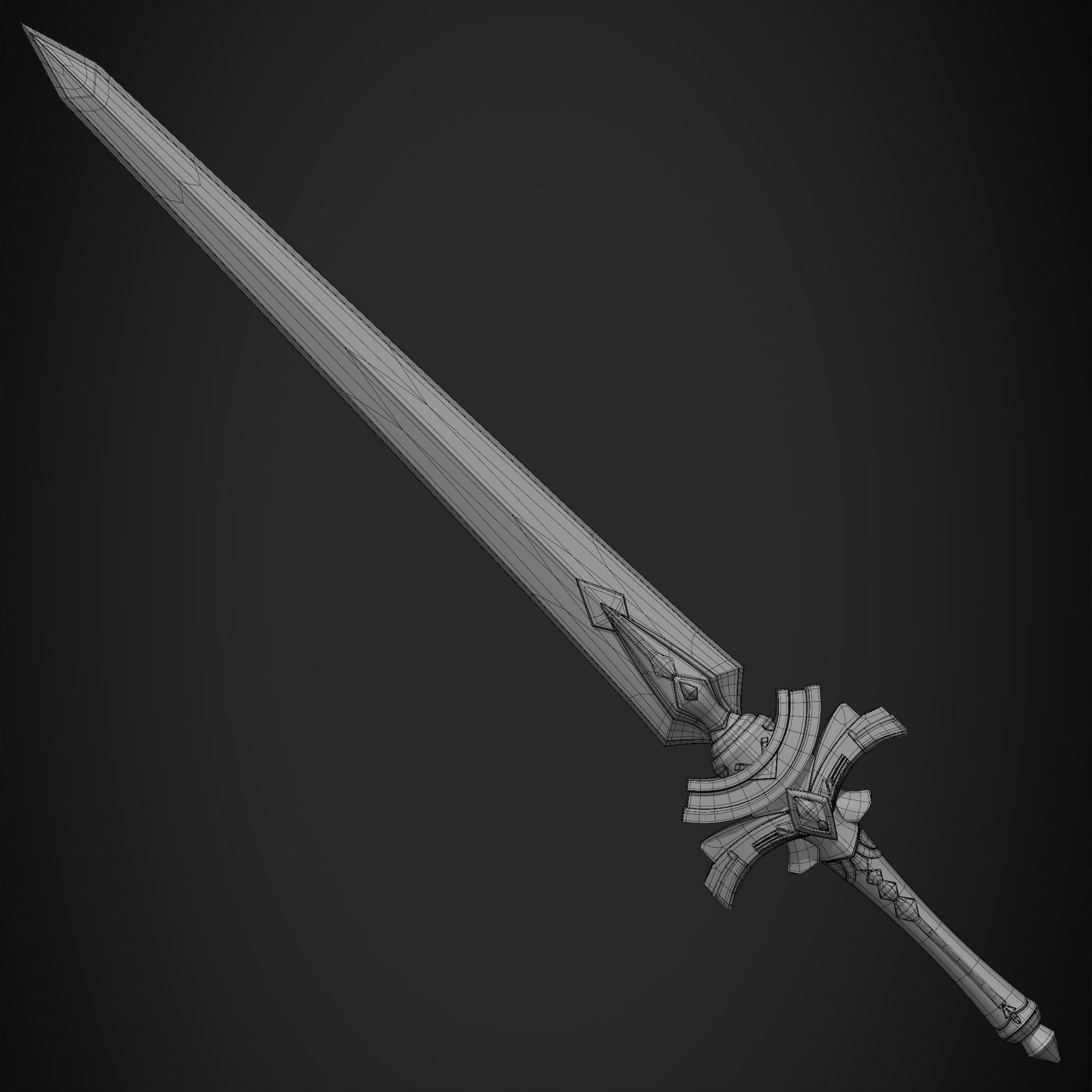 Genshin Impact Hardbinger of Dawn Sword for Cosplay 3D model 3D ...