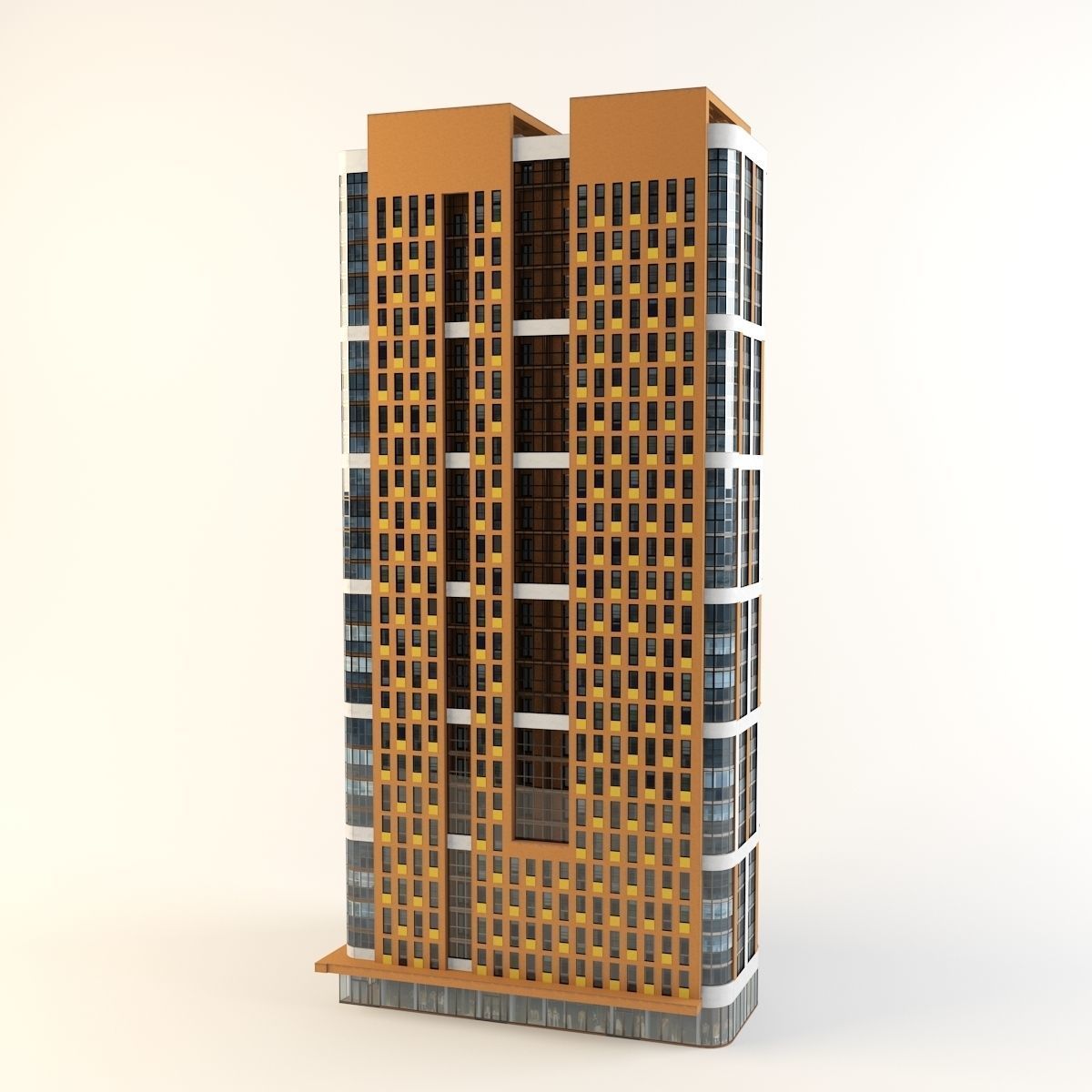 3d Model Detailed High Rise Building Complex Cgtrader