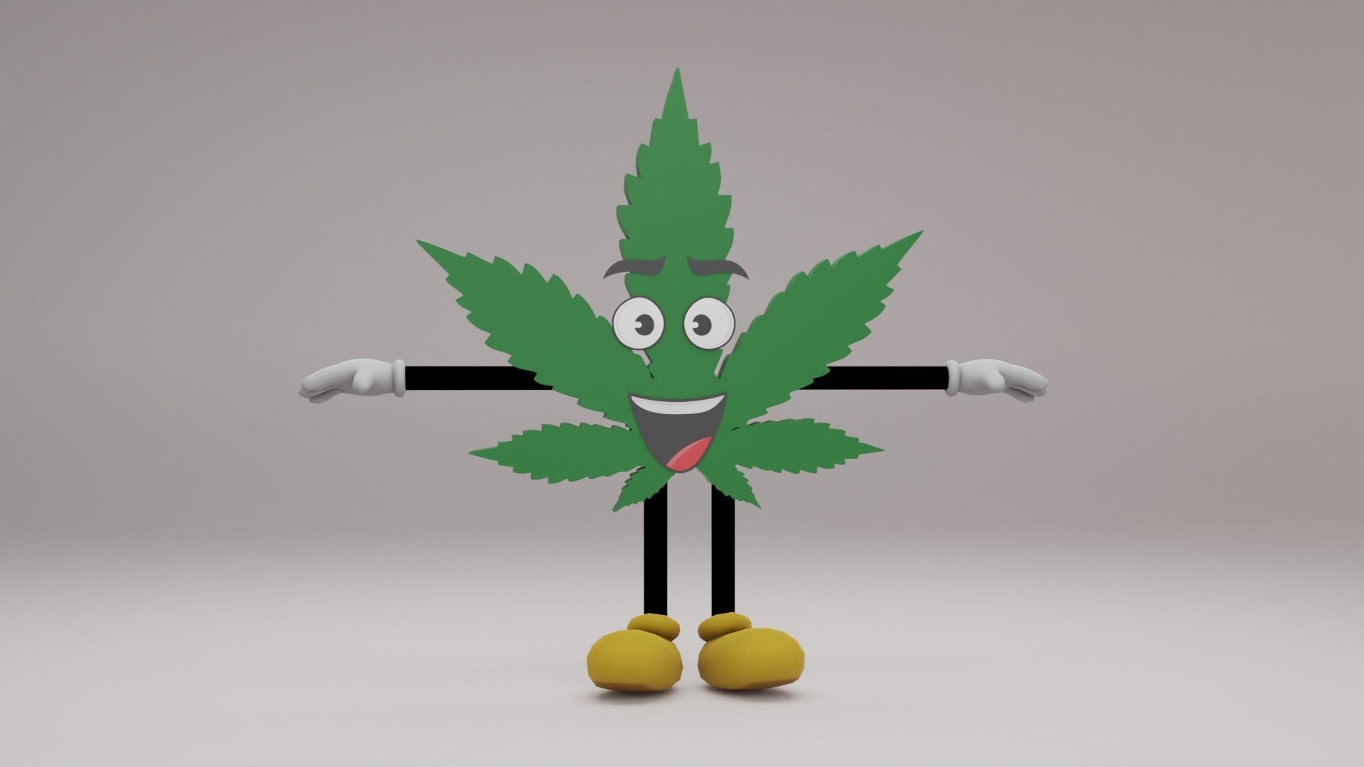 3D model weed toon character VR / AR / low-poly | CGTrader