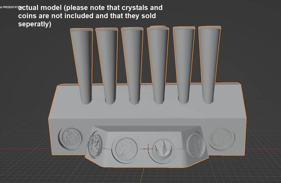 MMPR Power Rangers coins and crystals stand display 3D model 3D ...