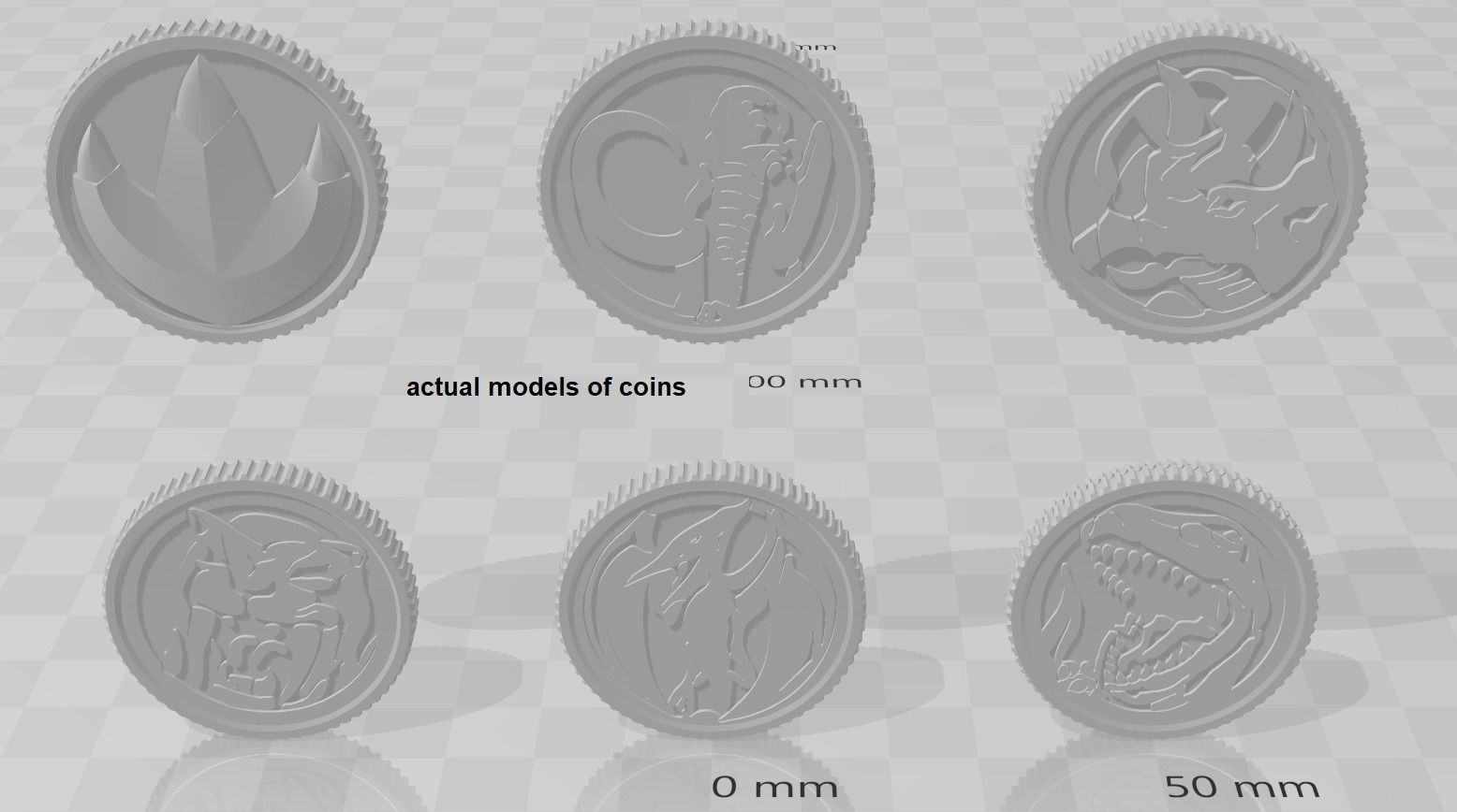 MMPR Power Coins 3D model 3D printable | CGTrader