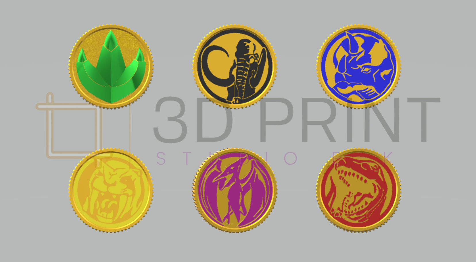 MMPR Power Coins 3D model 3D printable | CGTrader